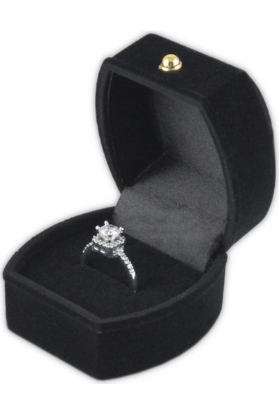 Entina Kadife Siyah Yüzük Kutusu Entina Kadife Siyah Yüzük Kutusu