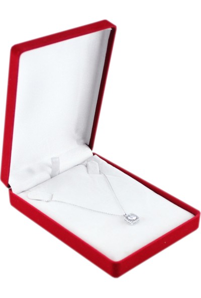 Entina Kadife Kırmızı 9x12 Kolye Kutusu Entina Kadife Kırmızı 9x12 Kolye Kutusu