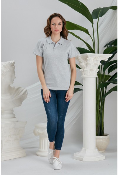 Catspy Gri Polo Yaka Kısa Kollu Örme Tişört Catspy Gri Polo Yaka Kısa Kollu Örme Tişört