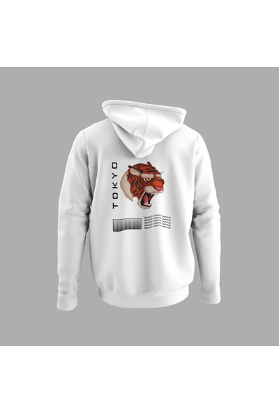 Raf Coll Unisex Beyaz Kapüşonlu Sweatshirt Sırt Dijital Baskılı Raf Coll Unisex Beyaz Kapüşonlu Sweatshirt Sırt Dijital Baskılı