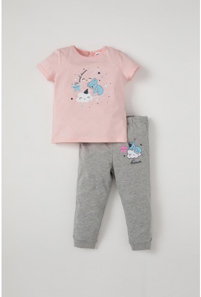 Defacto Kız Bebek Koala Baskılı Pamuklu Pijama Takımı T8965A221SM