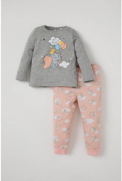 DeFacto Kız Bebek Sevimli Fil Baskılı Pijama Takımı T8952A221SP