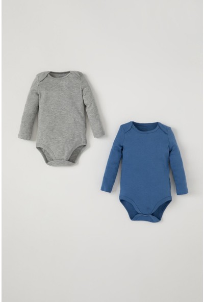 DeFacto Erkek Bebek Basic 2'li Pamuklu Uzun Kollu Çıtçıtlı Body T5441A221SP DeFacto Erkek Bebek Basic 2'li Pamuklu Uzun Kollu Çıtçıtlı Body T5441A221SP