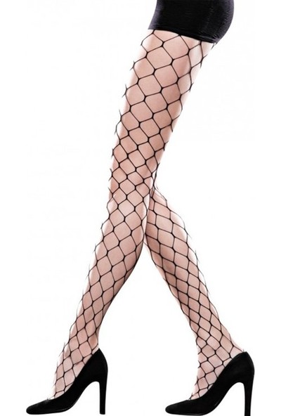 Daymod Fiona Beli File Desenli Siyah Külotlu Çorap