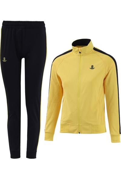 Kolu Şeritli Sarı Bayan Eşofman Takımı Kolu Şeritli Sarı Bayan Eşofman Takımı