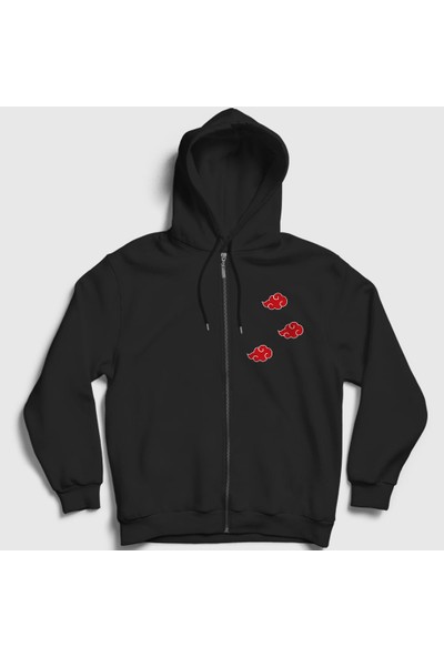 Presmono Unisex Siyah Akatsuki Anime Naruto Fermuarlı Kapüşonlu Sweatshirt Presmono Unisex Siyah Akatsuki Anime Naruto Fermuarlı Kapüşonlu Sweatshirt