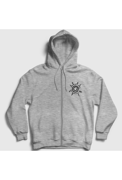Presmono Unisex Gri Seal Anime Naruto Fermuarlı Kapüşonlu Sweatshirt Presmono Unisex Gri Seal Anime Naruto Fermuarlı Kapüşonlu Sweatshirt