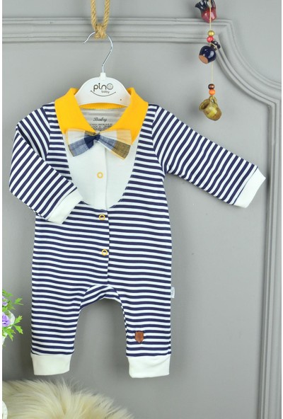 Mislina Erkek Bebek Ekose Yakalı Popyonlu Uyku Tulumu Mislina Erkek Bebek Ekose Yakalı Popyonlu Uyku Tulumu
