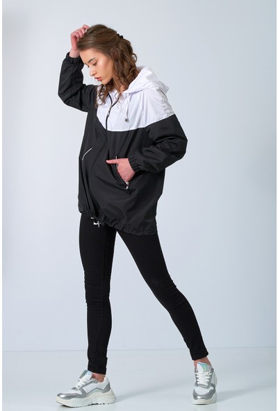 Moda Tuğram Siyah - Beyaz Yağmurluk Moda Tuğram Siyah - Beyaz Yağmurluk