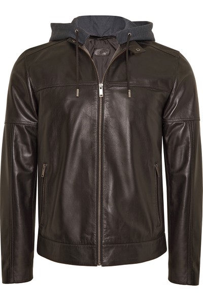 Desa Luigi Erkek Deri Kapüşonlu Mont Desa Luigi Erkek Deri Kapüşonlu Mont