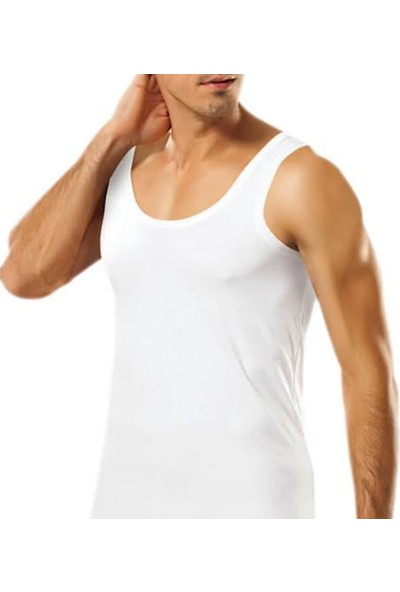 Tan Yıldız Pamuklu 6 Lı Beyaz Erkek Atlet