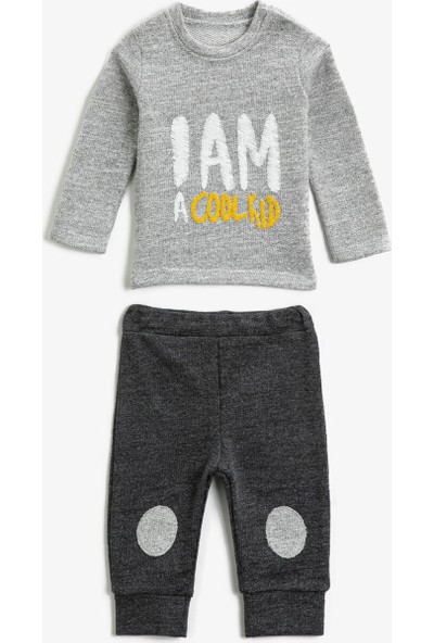 Koton Yazılı Baskılı Takım Pamuklu Bibaby