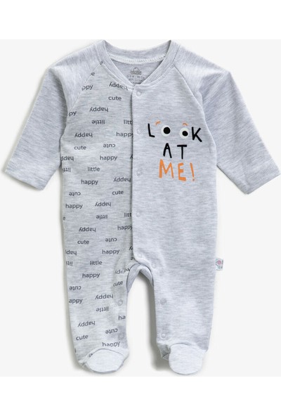 Koton Bibaby Tulum Yazılı Baskılı Uzun Kollu Pamuklu