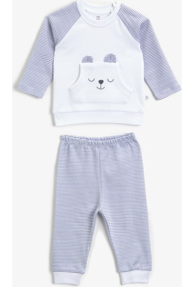 Koton Çizgili Takım Uzun Kollu Pamuklu Bibaby