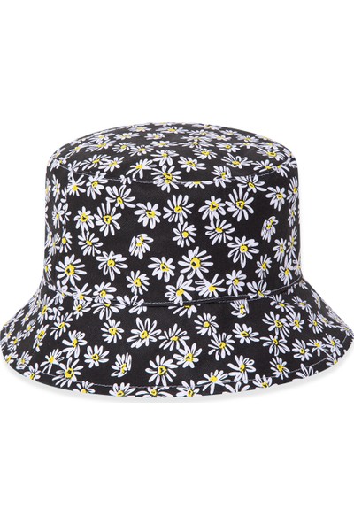 Mavi Kadın Papatya Desenli Çift Taraflı Bucket Şapka 198431-900