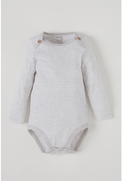 Defacto Kız Bebek Çizgi Desenli Uzun Kollu Çıtçıtlı Body T8082A221SP Defacto Kız Bebek Çizgi Desenli Uzun Kollu Çıtçıtlı Body T8082A221SP