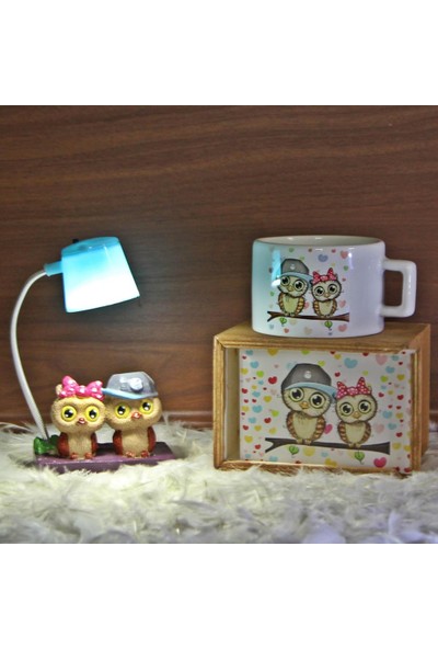 Hediyekanalı Best Friends Baykuş Işıklı Biblo Masa Gece Lambası Baykuş Kutulu Kupa Set Hediyekanalı Best Friends Baykuş Işıklı Biblo Masa Gece Lambası Baykuş Kutulu Kupa Set