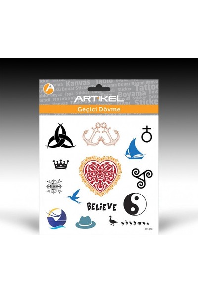 Artikel ART-058 Geçici Dövme 15,5 x 15,5 cm Geçici Tattoo