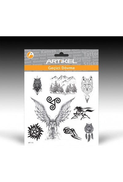 Artikel ART-113 Geçici Dövme 15,5 x 15,5 cm Geçici Tattoo