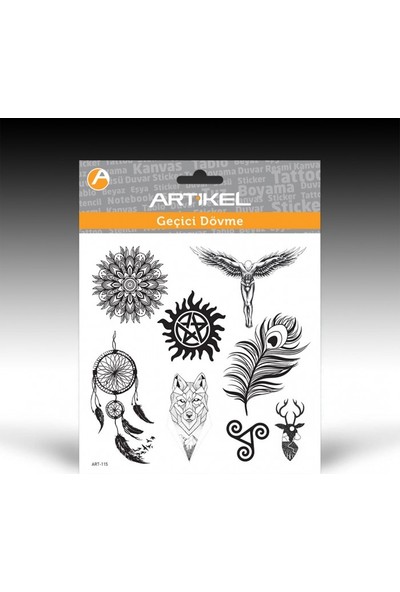 Artikel ART-115 Geçici Dövme 15,5 x 15,5 cm Geçici Tattoo