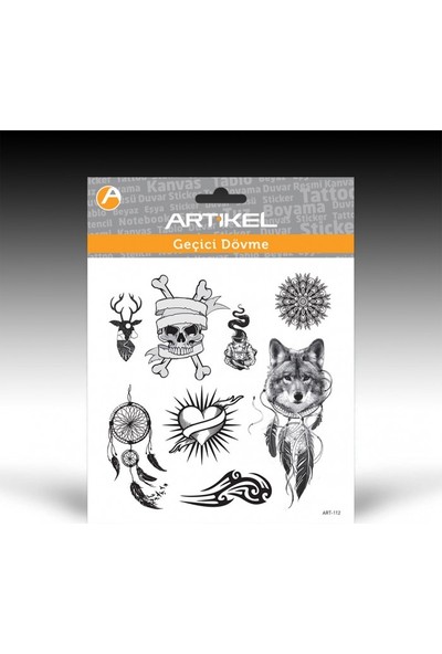 Artikel ART-112 Geçici Dövme 15,5 x 15,5 cm Geçici Tattoo