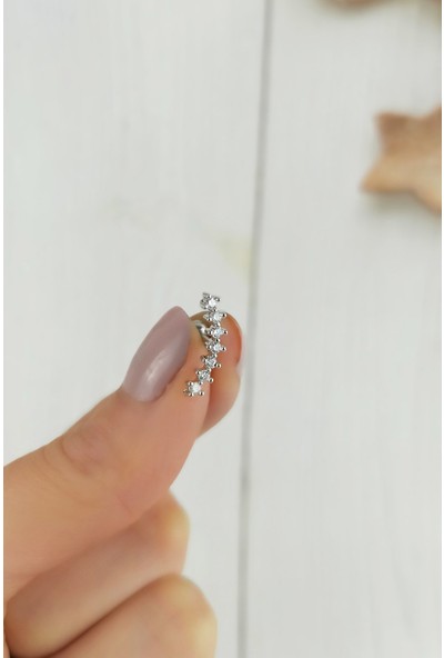 ÇLK Accessories 316 L Cerrahi Çelik Sıra Taşlı Piercing TRPIERCING046 P32003