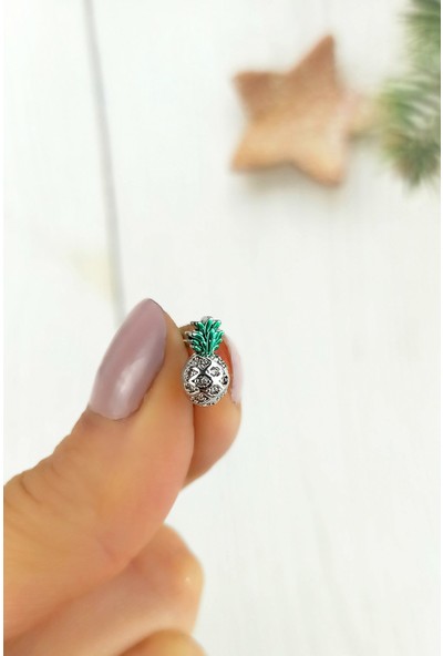 ÇLK Accessories 316 L Cerrahi Çelik Taşlı Ananas Figür Piercing TRPIERCING039 P32003