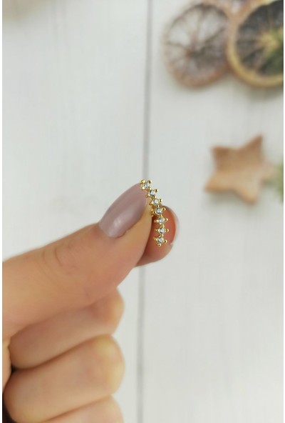 ÇLK Accessories 316 L Cerrahi Çelik Sıra Taşlı Piercing TRPIERCING046 P32003