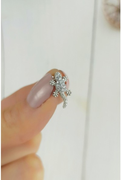 ÇLK Accessories 316 L Cerrahi Çelik Taşlı Timsah Figür Piercing TRPIERCING050 P32003