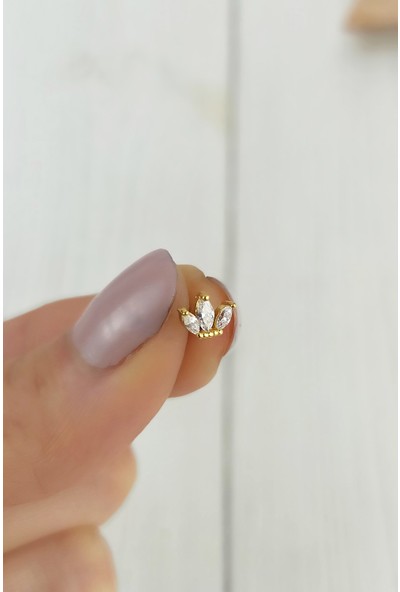 ÇLK Accessories 316 L Cerrahi Çelik Taşlı King Piercing TRPIERCING031 P32003