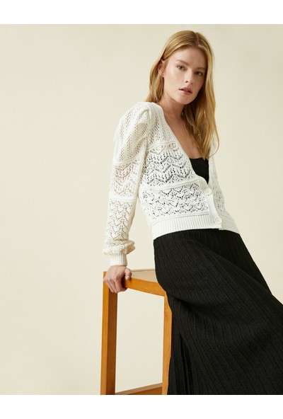 Koton Düğmeli Hırka Pamuklu