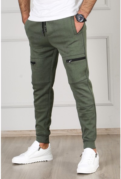 Madmext Haki Basic Manşetli Eşofman 4827