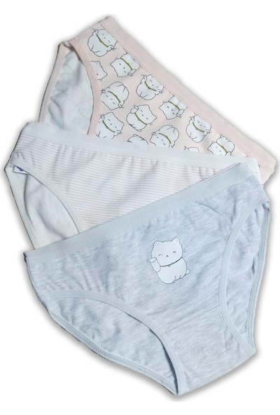 Domikids Kız Çocuk Slip Çamaşır- Lucky Cat 3'lü Set