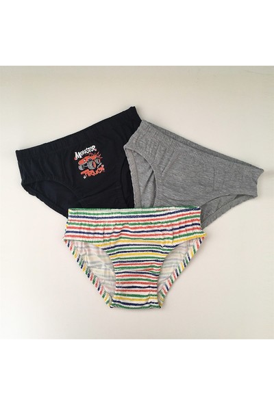 Domikids Erkek Çocuk Slip Çamaşır -3'lü Set(Siyah)