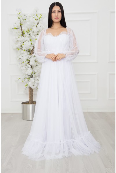 Kalopya Bayan Uzun Tül Dantel Elbise 13326 Kalopya Bayan Uzun Tül Dantel Elbise 13326