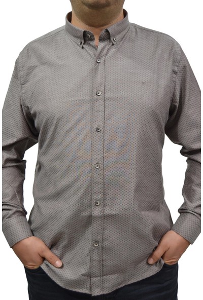 Ds Danlıspor Erkek Büyük Beden Petek Desenli Likralı Gömlek