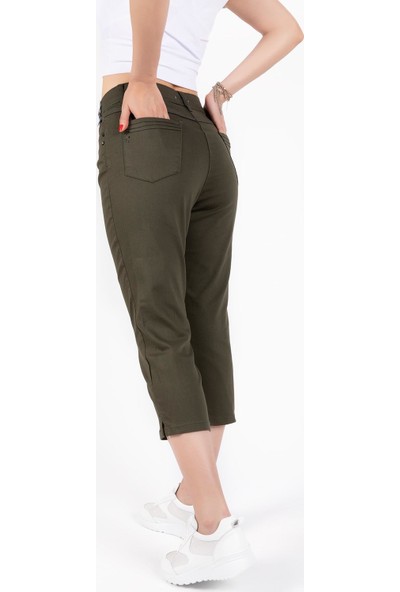 Bonita 163 Kmr İçi Ccklı Çakmak Cep Paçası Yırtmaçlı Kapri