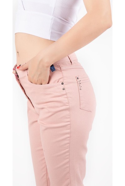 Bonita 163 Kmr İçi Ccklı Çakmak Cep Paçası Yırtmaçlı Kapri