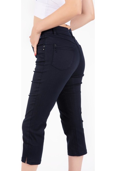 Bonita 163 Kmr İçi Ccklı Çakmak Cep Paçası Yırtmaçlı Kapri