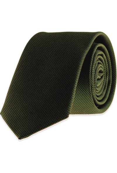 Ala Aksesuar Yeşil Kendinden Dokulu Ince Kravat