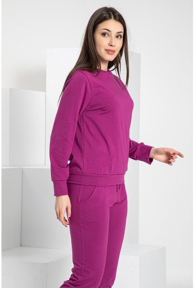 MyBen Mor Renkli Cepli Uzun Kollu Bisiklet Yaka Eşofman Takımı 2204