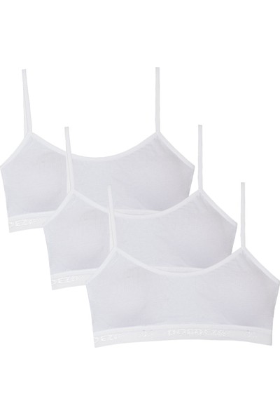 Dondeza Genç Kız Pedli 3'lü Ip Askı Düz Ilk Sütyen Büstiyer