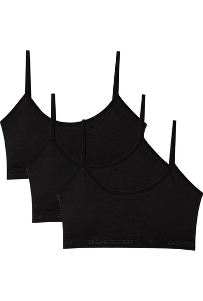 Dondeza Genç Kız Pedli 3'lü Ip Askı Düz Ilk Sütyen Büstiyer