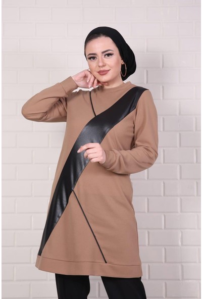 Essah Moda Kadın Vizon Tunik Pantolon Takım - ME000302