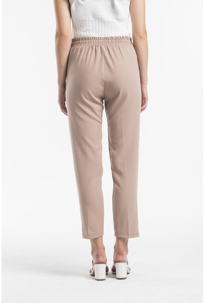 Essah Moda Kadın Vizon Lastikli Havuç Pantolon - ME000306 Essah Moda Kadın Vizon Lastikli Havuç Pantolon - ME000306