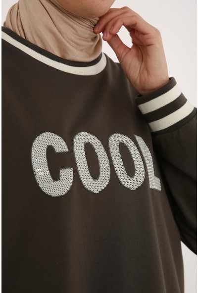 Allday Nakışlı Ribanalı Sweat Tunik