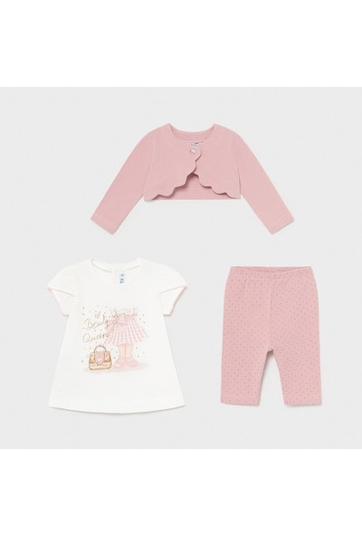 Mayoral Kız Bebek Puan-Kare Desenli 3'lü Alt Üst Set 1706