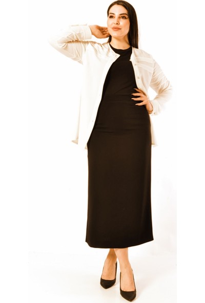 Kadın Büyük Beden Arka Kapalı Yırtmaç Portoriko Kumaş Etek SRL3234 Kadın Büyük Beden Arka Kapalı Yırtmaç Portoriko Kumaş Etek SRL3234