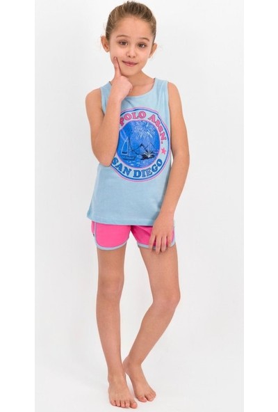 U.S. Polo Assn. Kız Çocuk Askılı Şort Takımı