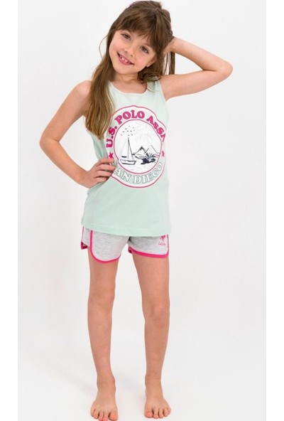 U.S. Polo Assn. Kız Çocuk Askılı Şort Takımı